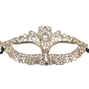Boutique | Accessories | A Masquerade Party Gold Net Knitted Lace Mask ...